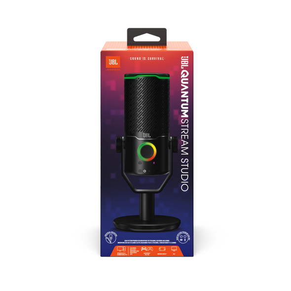 JBL Quantum Stream Studio | Quad pattern premium USB microphone for streaming, recording and gaming